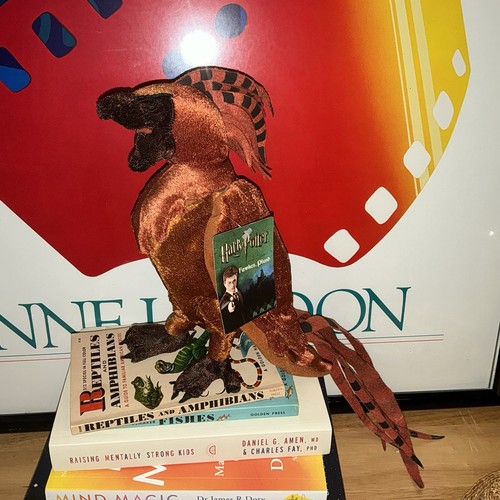 Harry Potter Fawkes Phoenix Plush Shiny long tail feathers with tags 10 ...