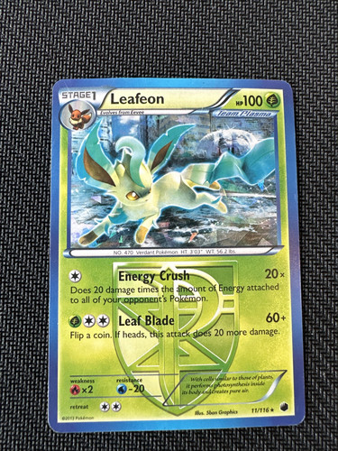 Leafeon 11/116 Plasma Freeze Deck Exclusive Cracked Ice Holo Pokémon ...