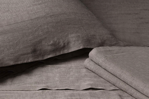 RESTORATION HARDWARE Gray Stonewashed Belgian 100% Linen 4 PC Queen ...