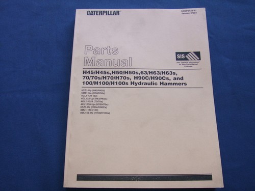 CAT CATERPILLAR H45 H50 H63 H70 H90 H100 HYDRAULIC HAMMERS PARTS BOOK ...