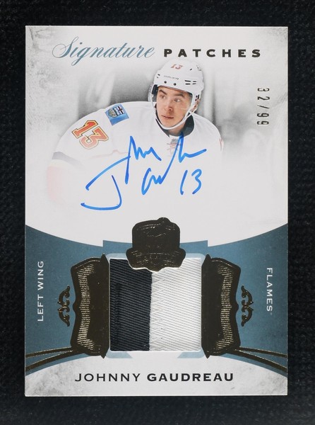 2015-16 Upper Deck The Cup - Signature Patches #SP-JG Johnny Gaudreau ...