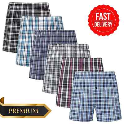 3 Pack Men's Woven Boxer Shorts Summer Loose Fit Cotton Quality ...