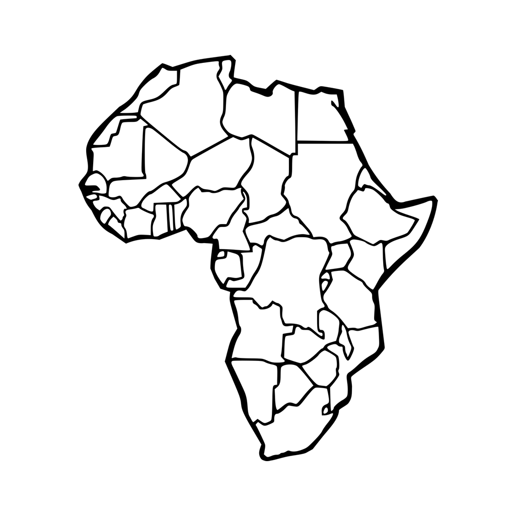 Black And White Political Map Of Africa Africa Map Laminated Single