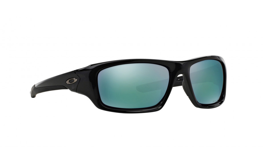 New Oakley Valve Sunglasses Polished Black Deep Blue Iridium Polarized ...