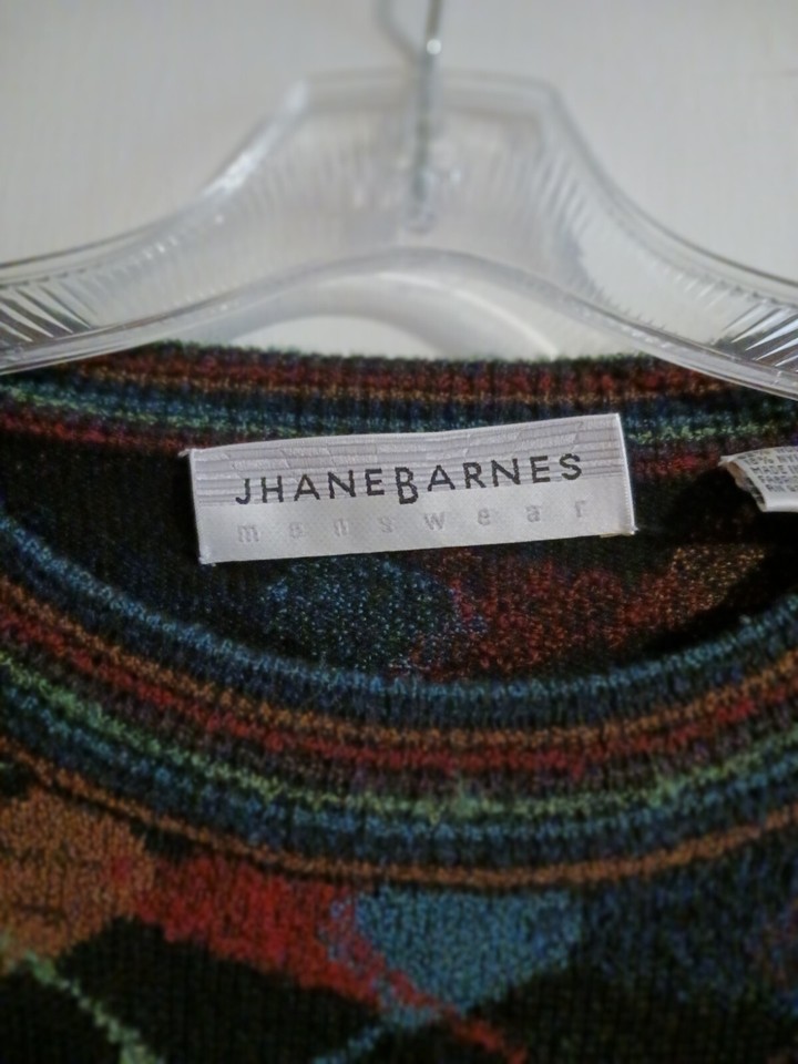 JHANE BARNES MEN'S MEDIUM TEXTURED WOOL BLEND GEOMETRIC ABSTRACT ...
