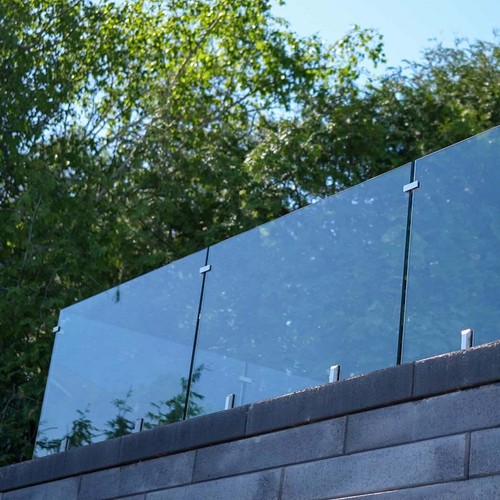 Glass Railing 12mm Panels Standard size Glass Deck Railing (42" H with ...