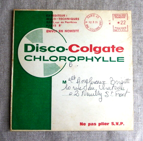 DISQUE SOUPLE PUBLICITAIRE VINTAGE COLGATE - LES FILLES DU BORD DE MER ...