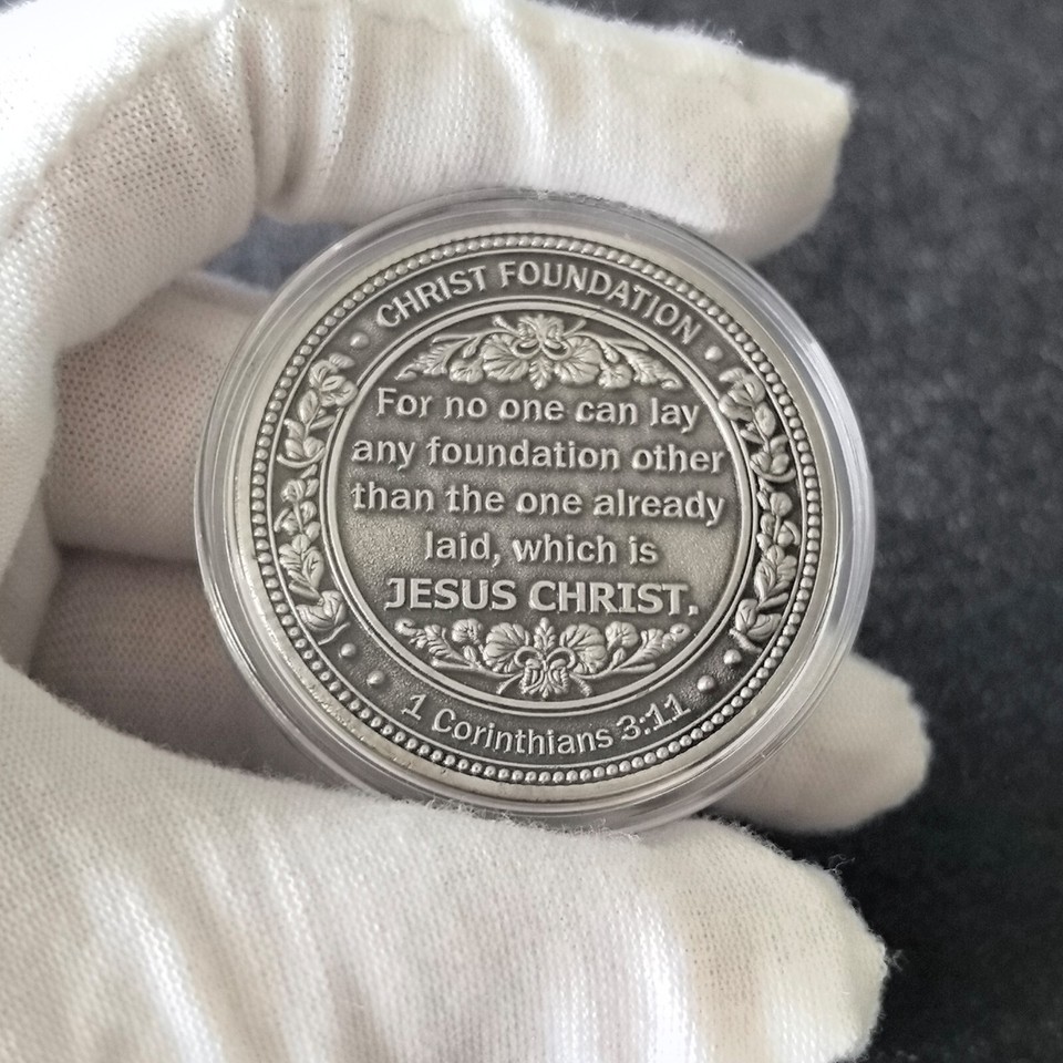 Founded in Christ Inspirational Challenge Coin Faith Reminder Pocket ...