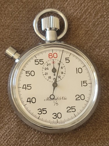 Swiss Made Marcel & Cie Mechanical 1/10 Wind Up Vintage Stopwatch MINT ...