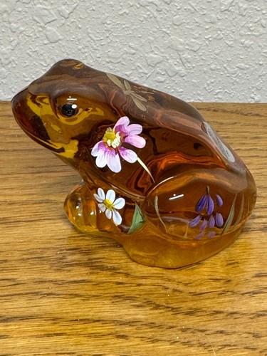 Fenton Hand Painted Sunset The Amber Frog. Artist Signed. | eBay