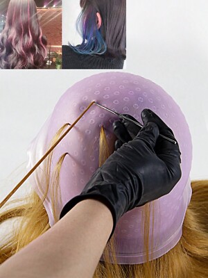 Magi Cap Reusable Hair Cap Coloring Highlighting Rubber Cap Streaking ...