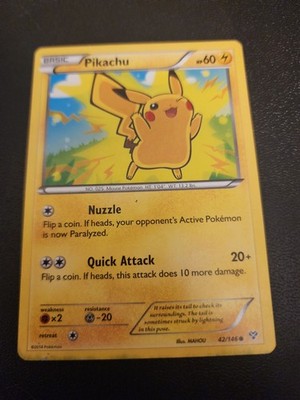 2014 Pokemon Pikachu HP60 Basic Nuzzle Quick Attack | eBay