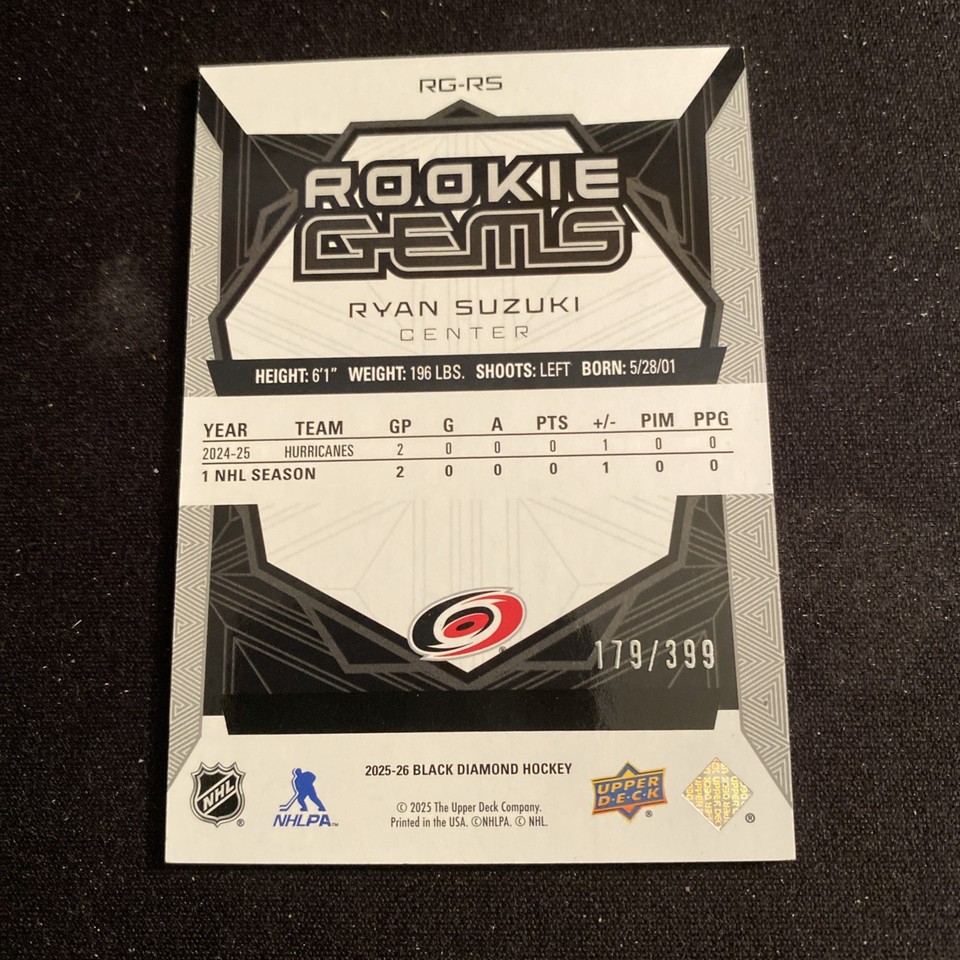 2025-26 UD Black Diamond Rookie Gems Ryan Suzuki RC 304/399 | eBay