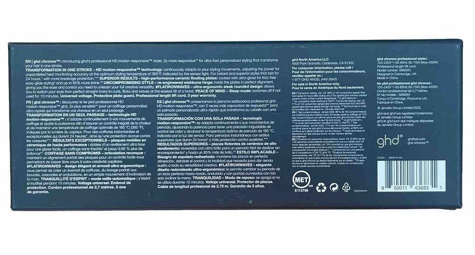 ghd Chronos 1" Flat Iron Styler 2x More Responsive Black New In Box ...