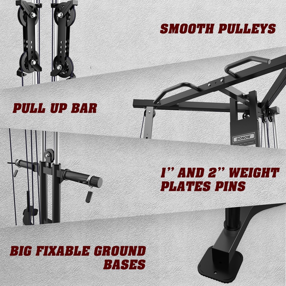 Cable Crossover Machine, Cable Fly Machine Home Gym System Workout ...