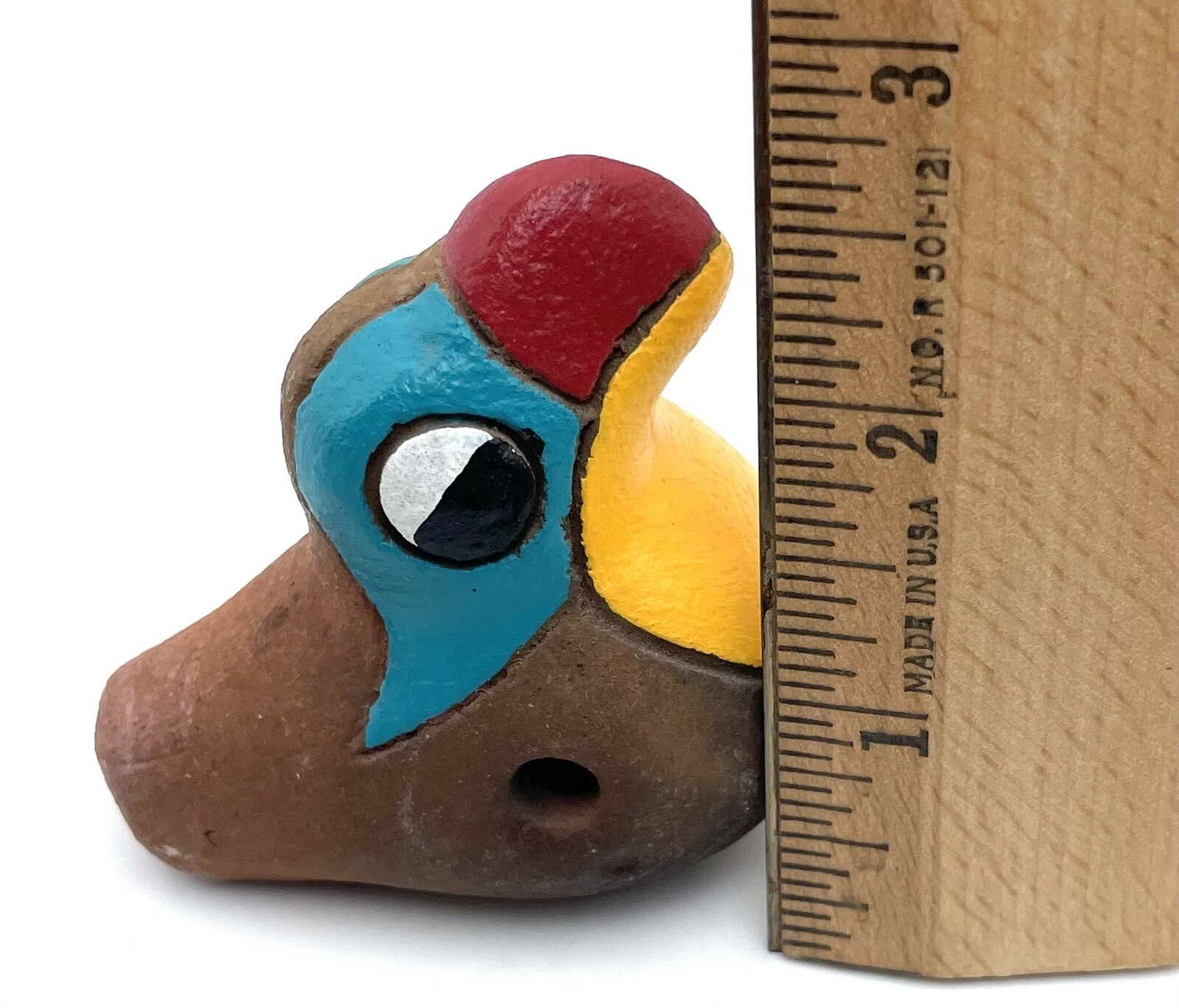 Clay Bird Toucan Parrot Whistle Collectible Painted Folk Art Mexico ...