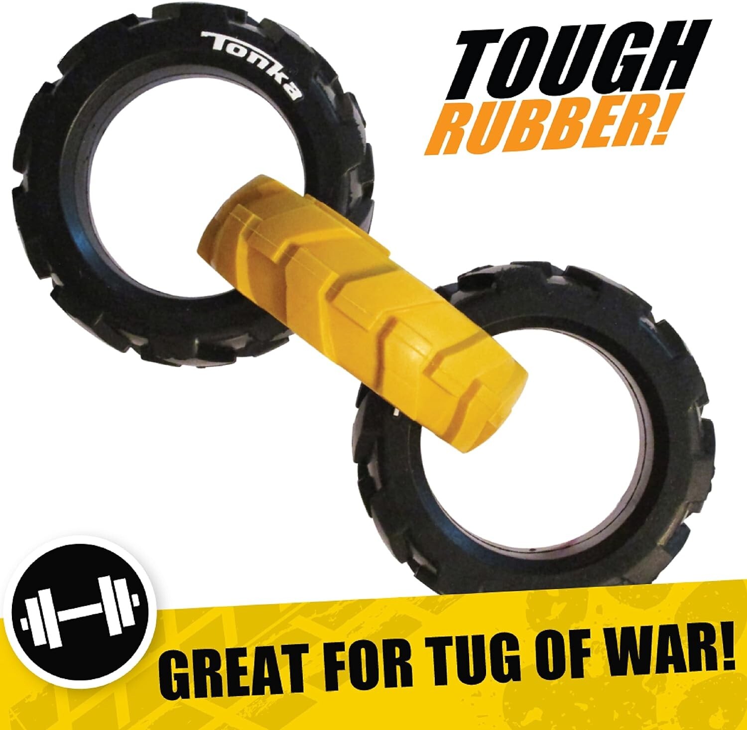 TONKA BLACK & YELLOW TOUGH TIRE DOG TUG CHEW TOY for sale online | eBay