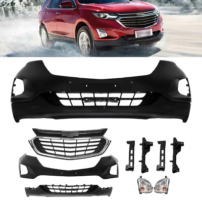 Front Bumper Cover Bracket Grill Grille Fog Lights Kit For Chevy ...