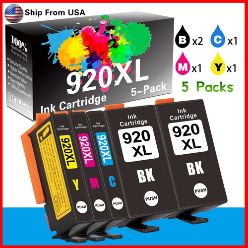 5PK 920XL Ink Cartridge For HP Officejet 7000 6500 6000 6500A Printers ...