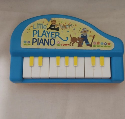 Vintage Toy Tomy Little Player Piano 1980's Blue Musical Kids Play ...