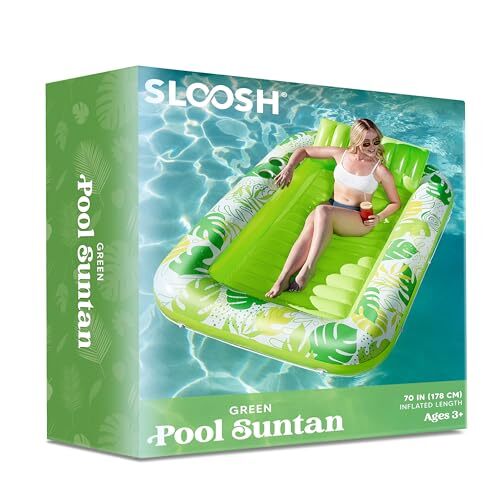 Inflatable Tanning Pool Lounger Float for Adults, 70" x 46" Suntan ...