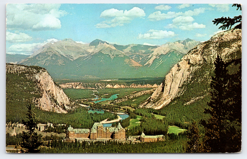 Vtg Postcard Banff Springs Hotel Bow Valley Fairholm Mountain Range ...