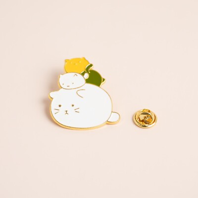 Cute Round White Cat Carrying Kittens Cartoon Style Pin Brooch Badge | eBay
