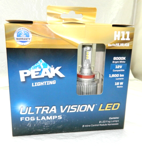 New Peak Ultra Vision H11 LED FOG LAMPS 2 pk 12 volt 600K H11 H11ULED ...