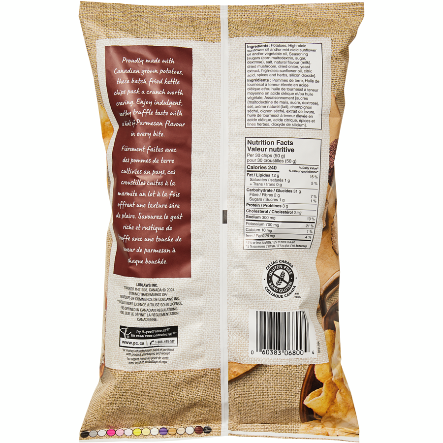 4-Pack President's Choice Kettle Cooked Truffle Flavoured Potato Chips ...