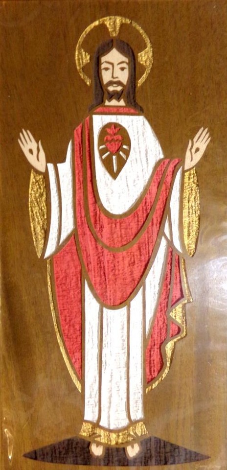 Hand Carved Painted Mid Century Modern Jesus Icon Wall Plaque Signed | eBay