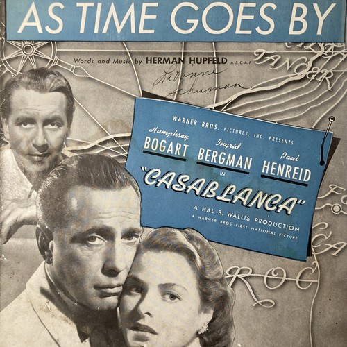 As Time Goes By Vtg Sheet Music Casablanca Humphrey Bogart Ingrid ...