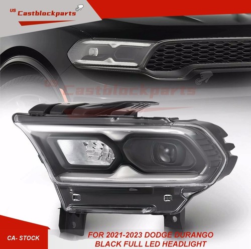 For 2021-2023 Dodge Durango Headlight Headlamp Black Full LED Left ...