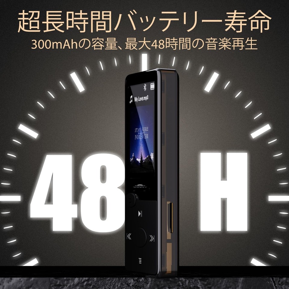 Bluetooth 5.3 MP3 Player with 32GB Built-in Memory and SD Card Support ...