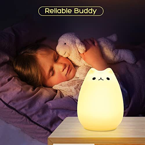 Kitty Night Light Rechargeable Silicone Cute Cat Night Light For Kids ...