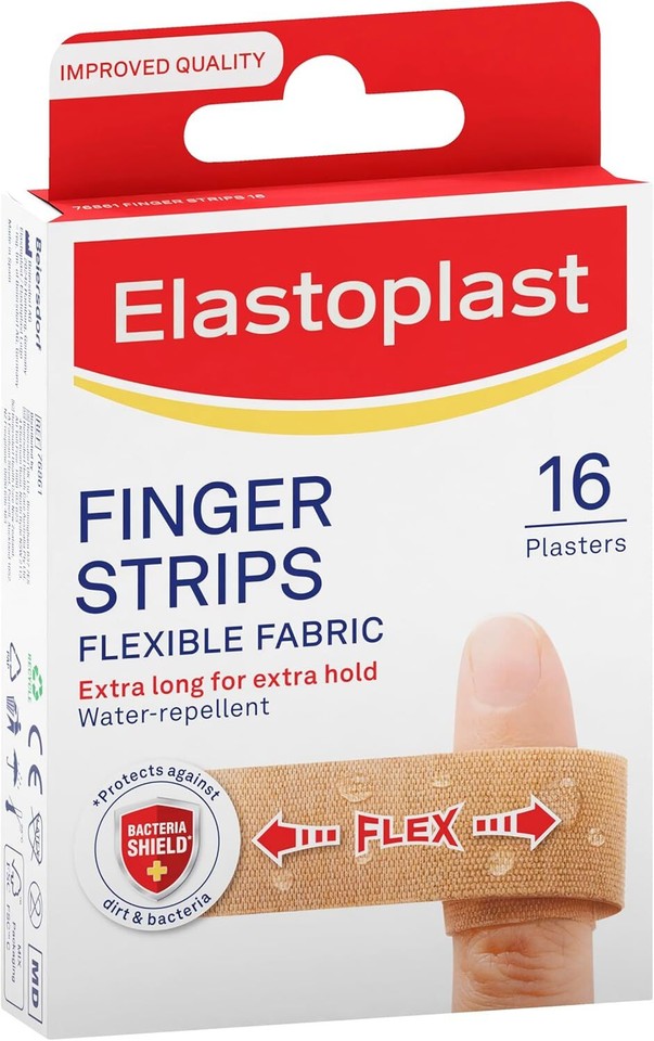 Elastoplast Extra Flexible Finger Strip Plasters (16 16 Count (Pack of ...