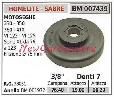 Pinion Homelite Engine Chainsaw 330 350 360 410 3/8 " Teeth 7 007439 ...