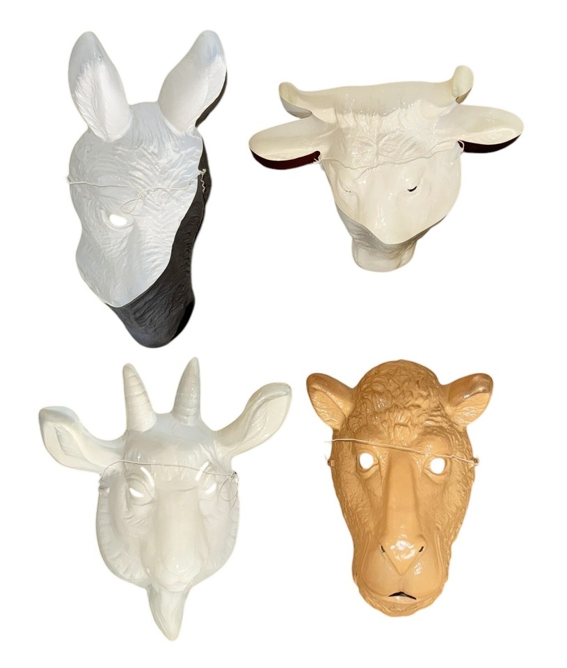 (6) Vintage 1970’s Cesar Halloween Masks ~ Animals Bull, Donkey, Camel ...