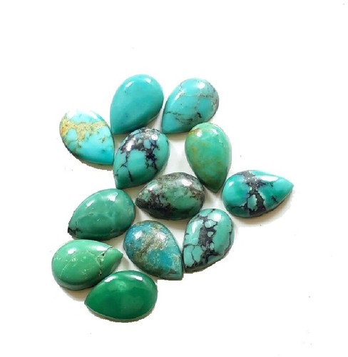 Tibetan Turquoise Pear Cabochon 5x7mm To 12x16mm Natural Loose Gemstone ...