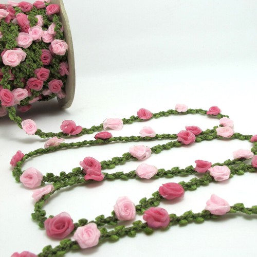 Silk Flower Trim Sew Ribbon Edge Fabric Wedding Bridal Dress Clothe ...