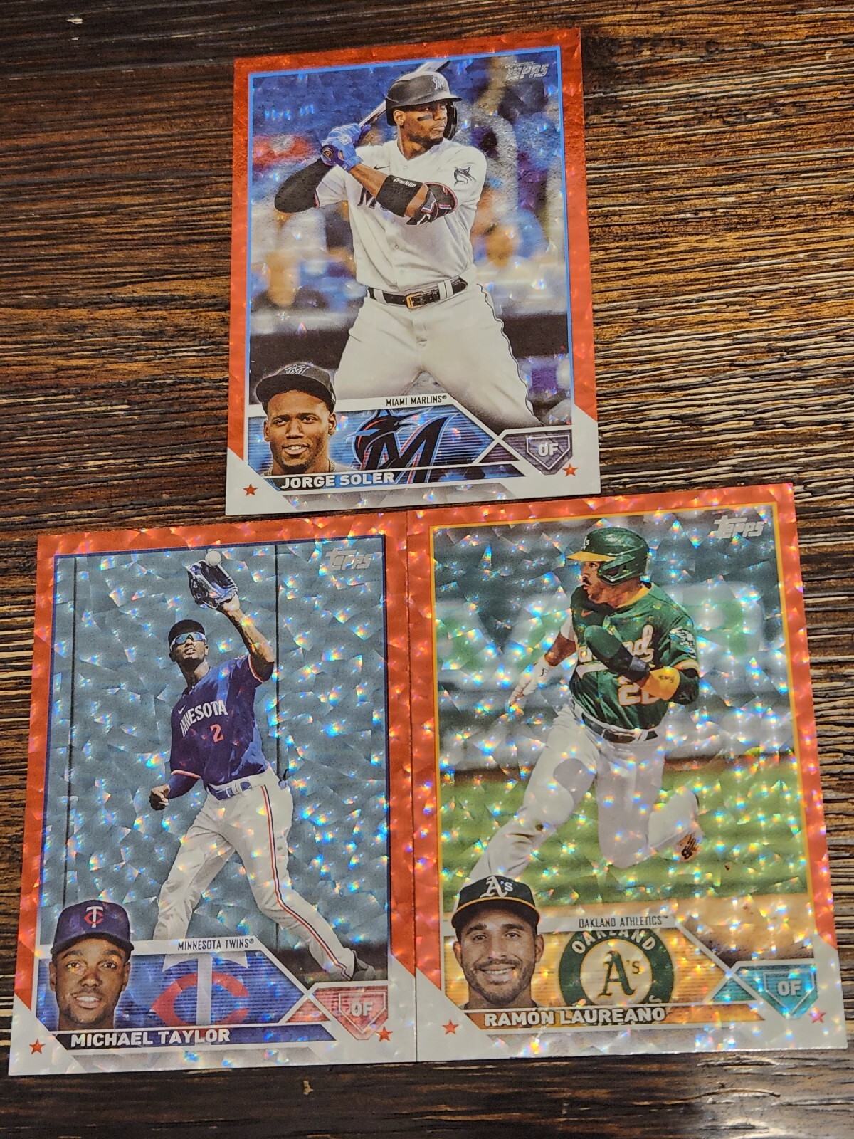 2023 Topps Series 2 Red Foilboard /199 Lot x3- J Soler, R Laureano, M ...