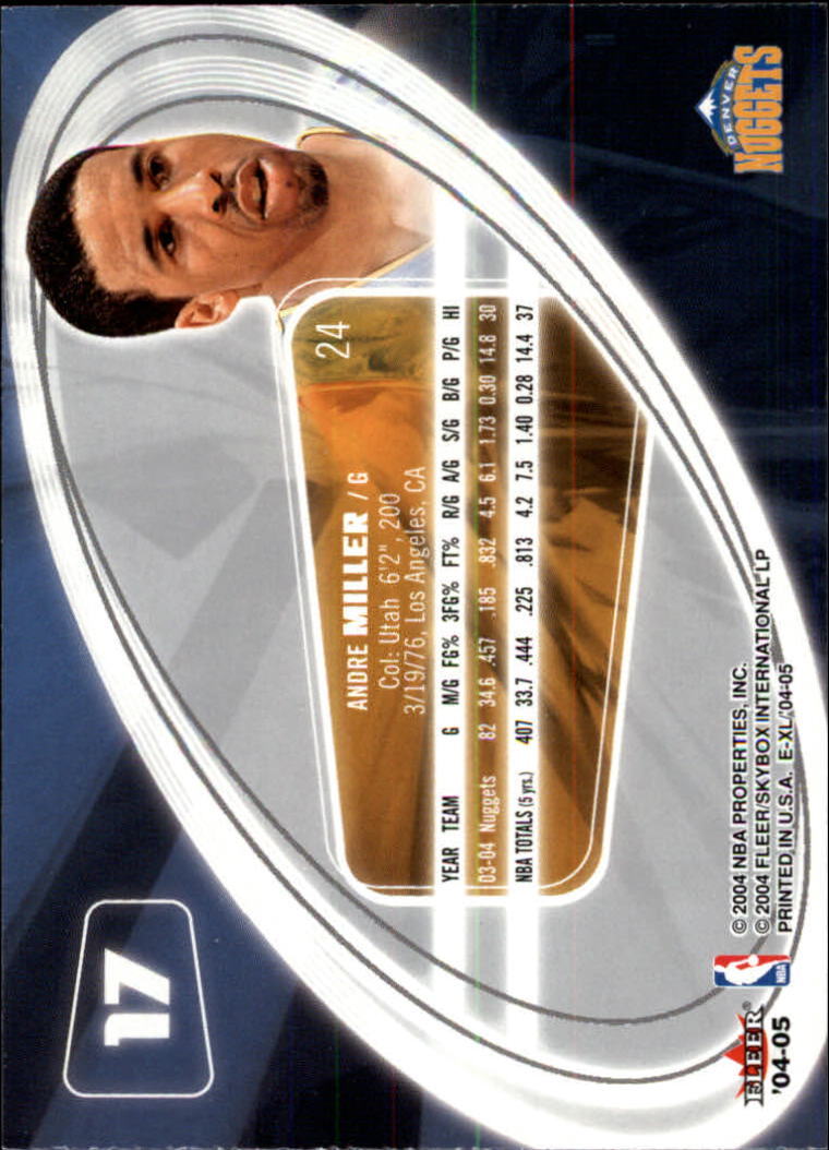2004-05 E-XL Denver Nuggets Basketball Card #17 Andre Miller | eBay