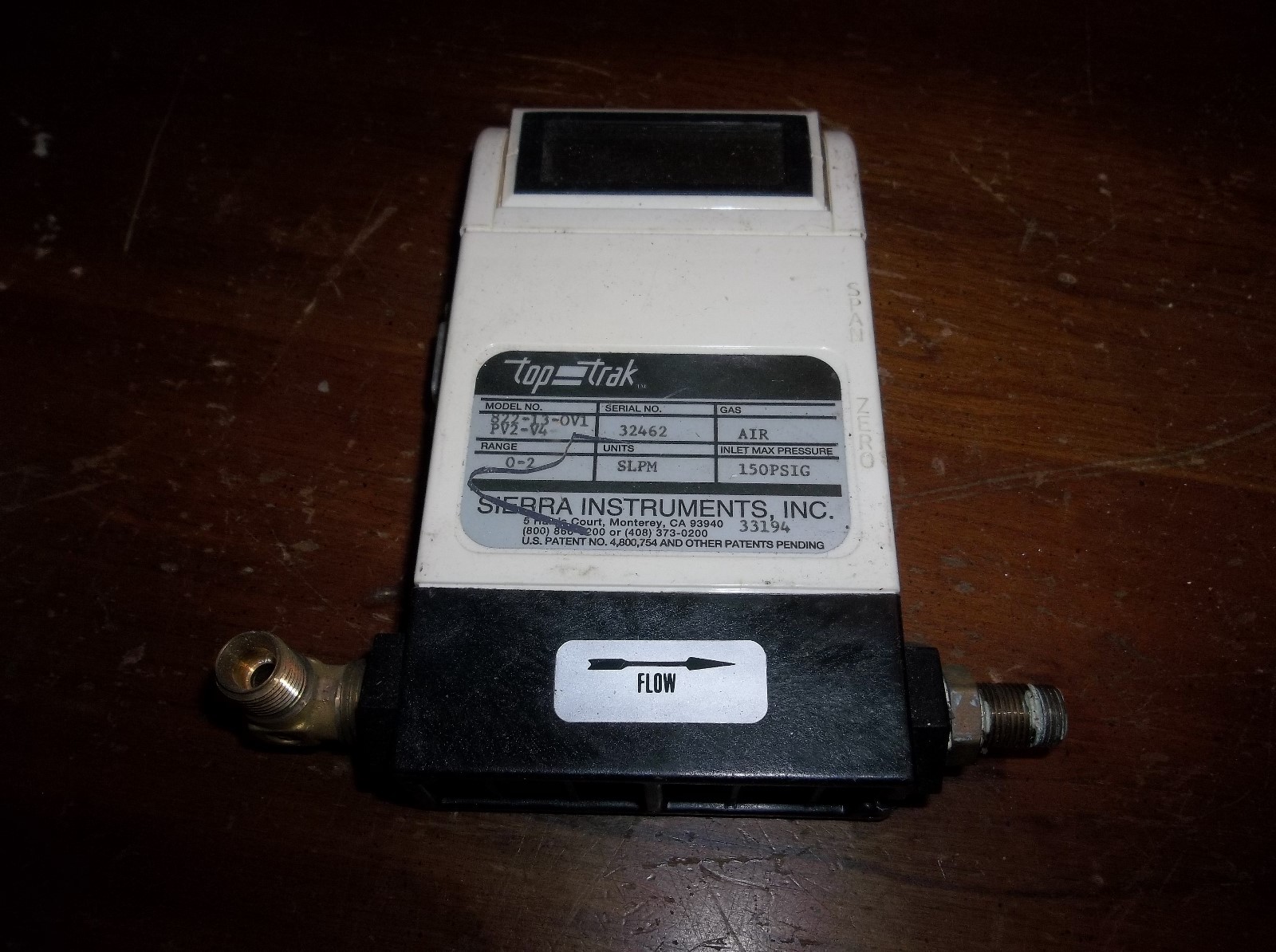 Sierra Instruments TopTrak Mass Flow Meter 822-13-0V1, PV2-V4 | eBay