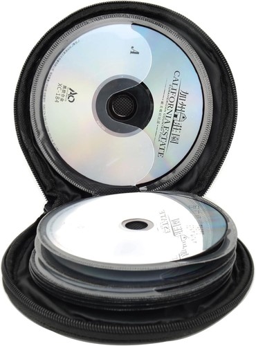 Black 20 Capacity CD/DVD Case Holder Portable 20 CDs, Oxford Cloth ...