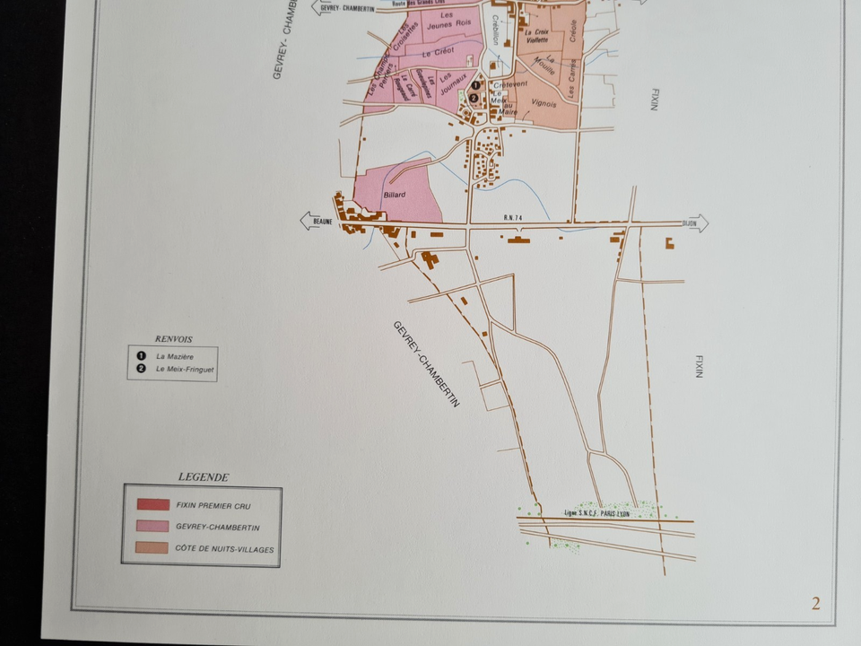 Vintage 1985 Wine Map - Burgundy / Bourgogne - Brochon - Cote de Nuits ...