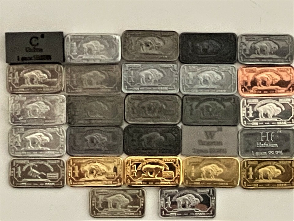 NEW 27 x 1 gram buffalo metal set Tantalum Cobalt Tungsten Vanadium ...