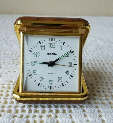 Vintage Vedette 2 Jewels Travel Alarm Clock | eBay