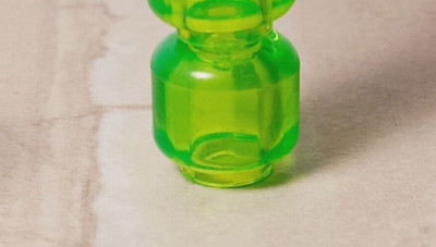 New LEGO CLEAR Head Trans Bright Green Science Lab Liquid Toxic Bottle ...