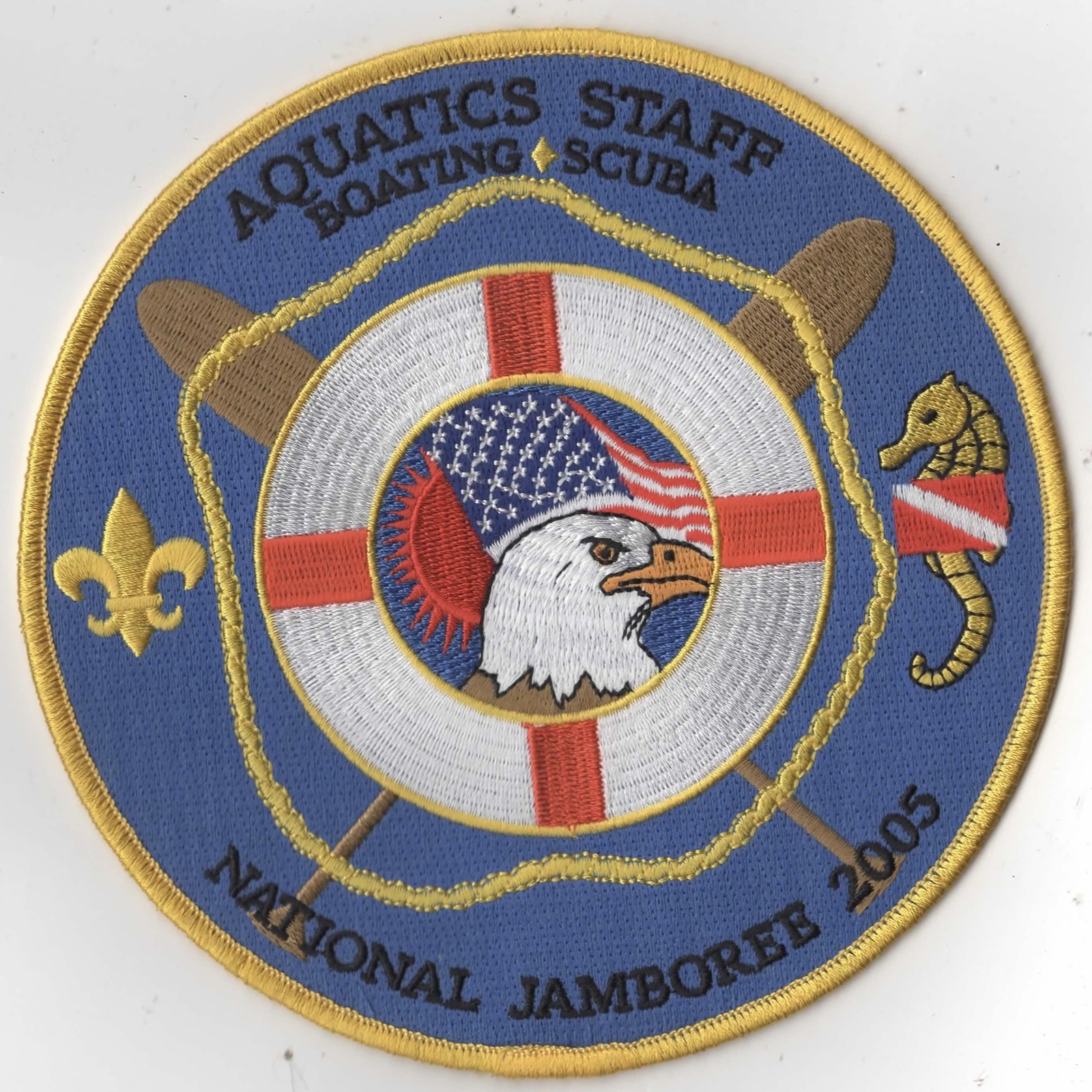 20015 National Jamboree Boating Scuba Aquatics Staff Patch YLW Bdr. 6X6 ...