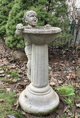 1975 Henri Studios Boy with Ice Cream Cone Garden Fountain Statue Large ...