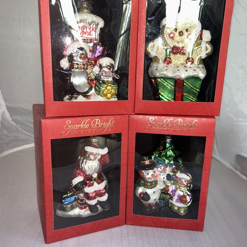 Set Of 4 Sparkle Brite By Radko Christmas Tree Ornaments 2012 With Orig ...